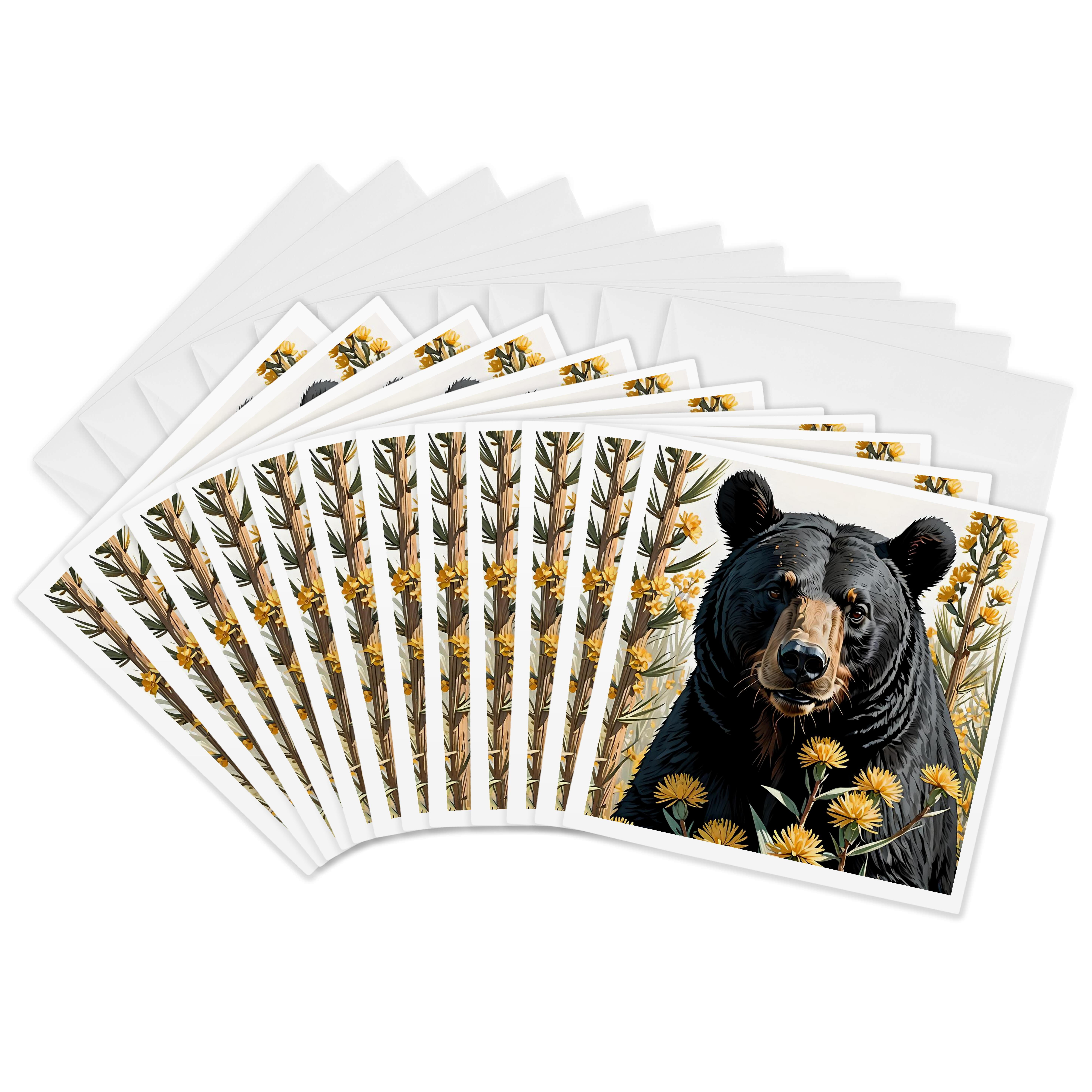 3drose, a Black Colored Bear Surrounded by Yucca Flower New Mexico ...