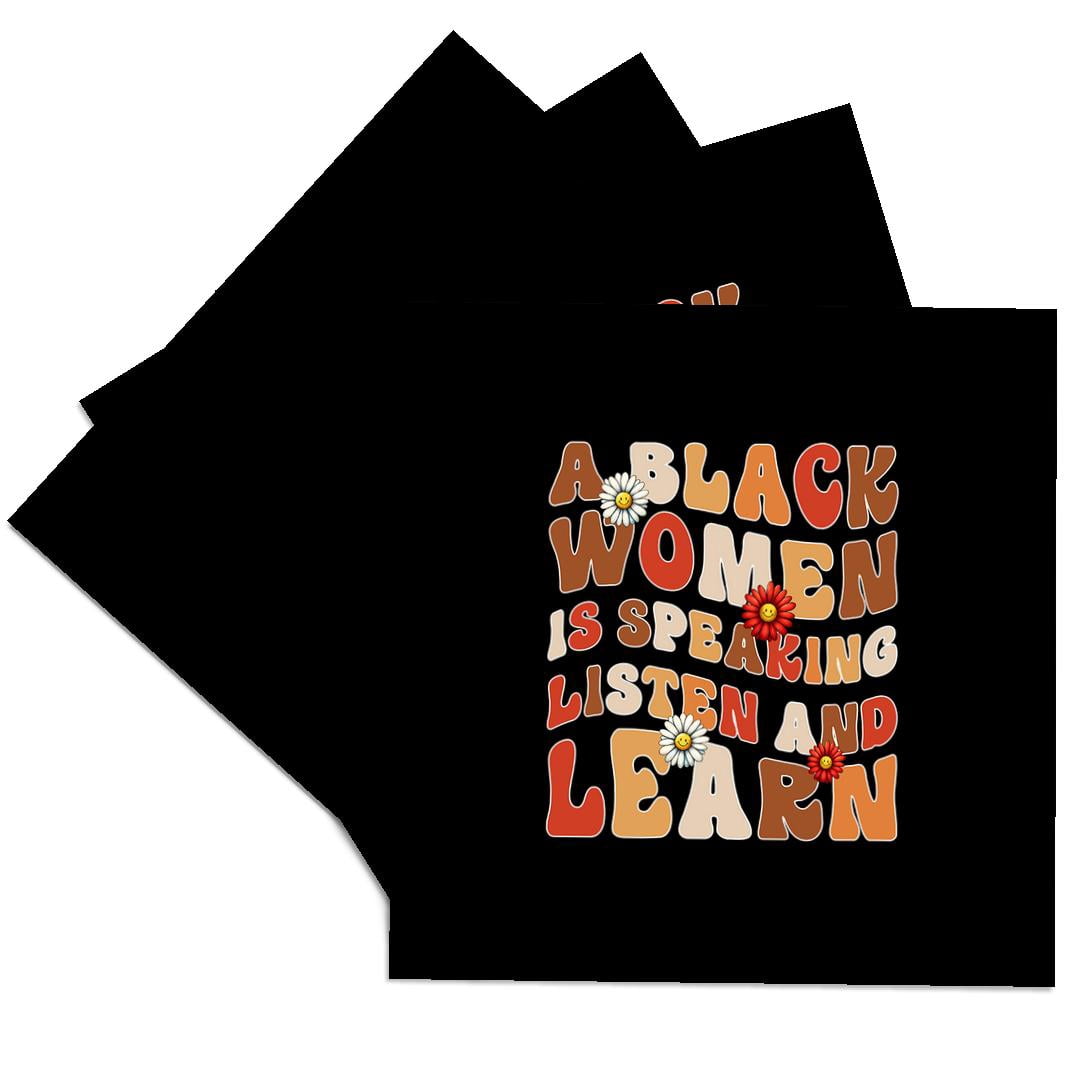 3drose, a Black Women Is Speaking, Listen, and Learn Colorful Text Gift ...