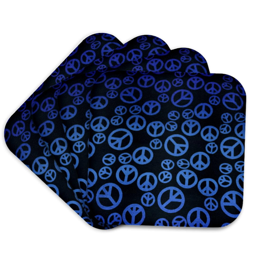 3drose, a Bunch of Different Blue Peace Signs, Set of 4 Coasters - Cork ...