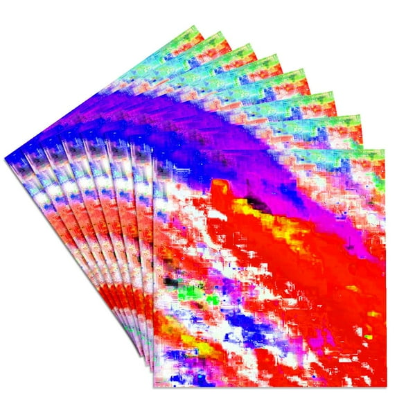 3drose, a Cool Abstract Glitch of a Photograph in Red, Set of 8 Ceramic ...