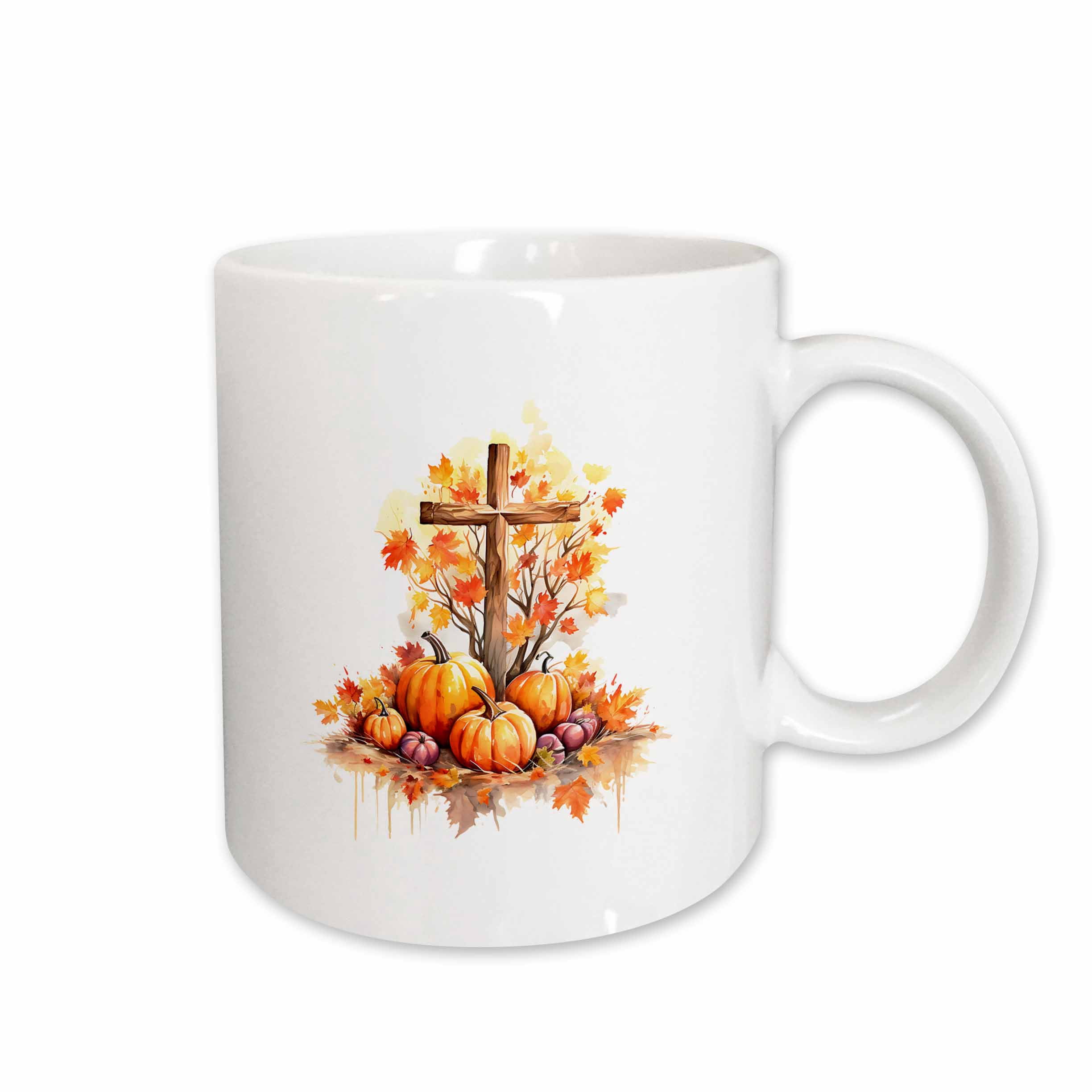3drose, a Cross, Maple Leaves, Pumpkins in Autumn. Nice Christian Art ...