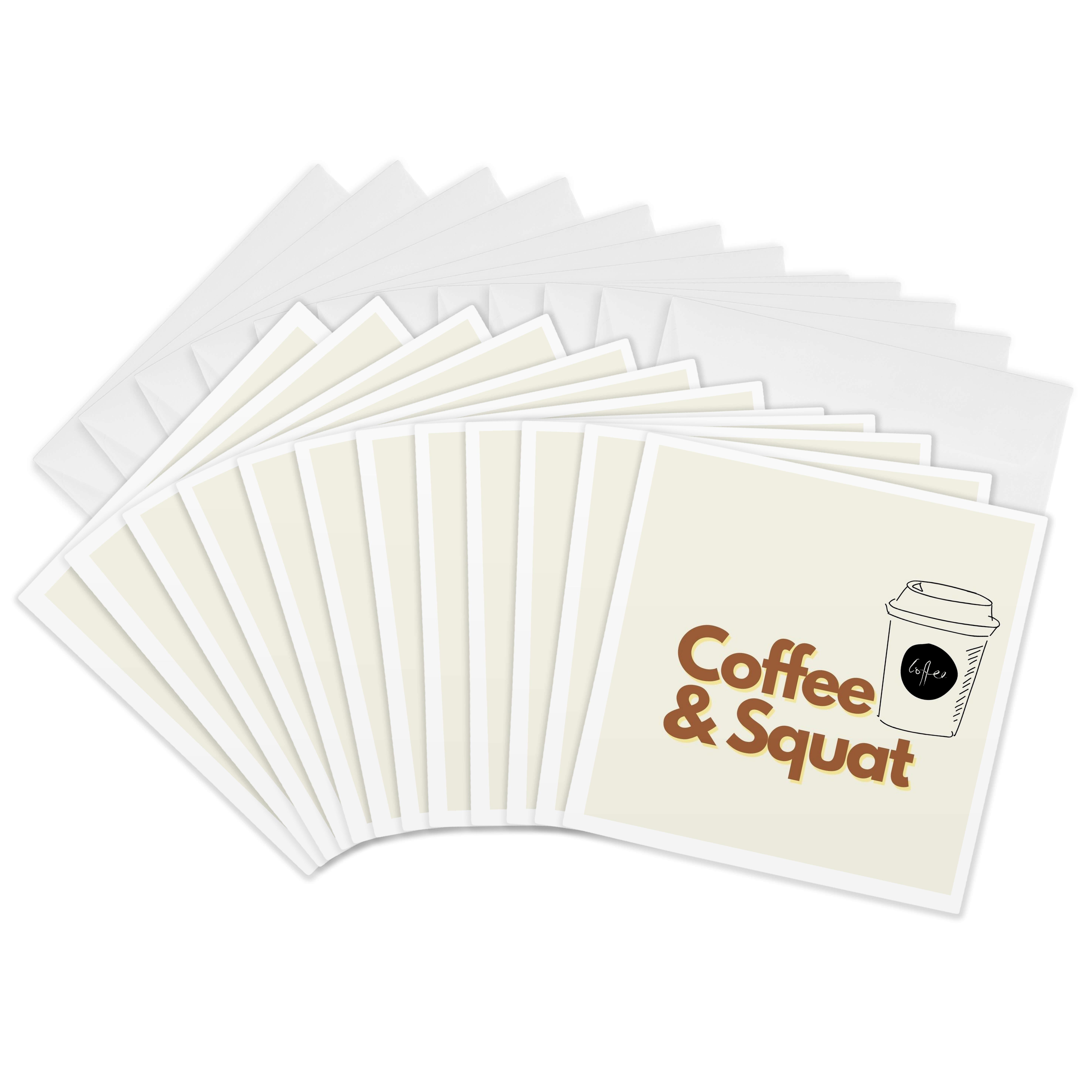 3drose, a Cup of Coffee with Text of Coffee and Squat, 12 Greeting ...