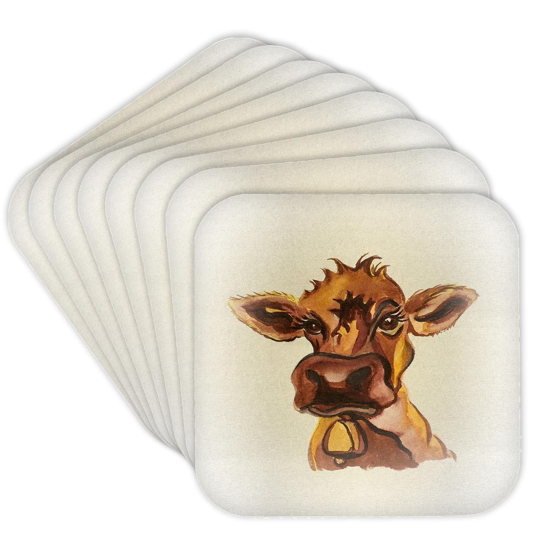 3drose, a Cute Cartoon of a Cow., Set of 8 Coasters - Cork - Walmart.com