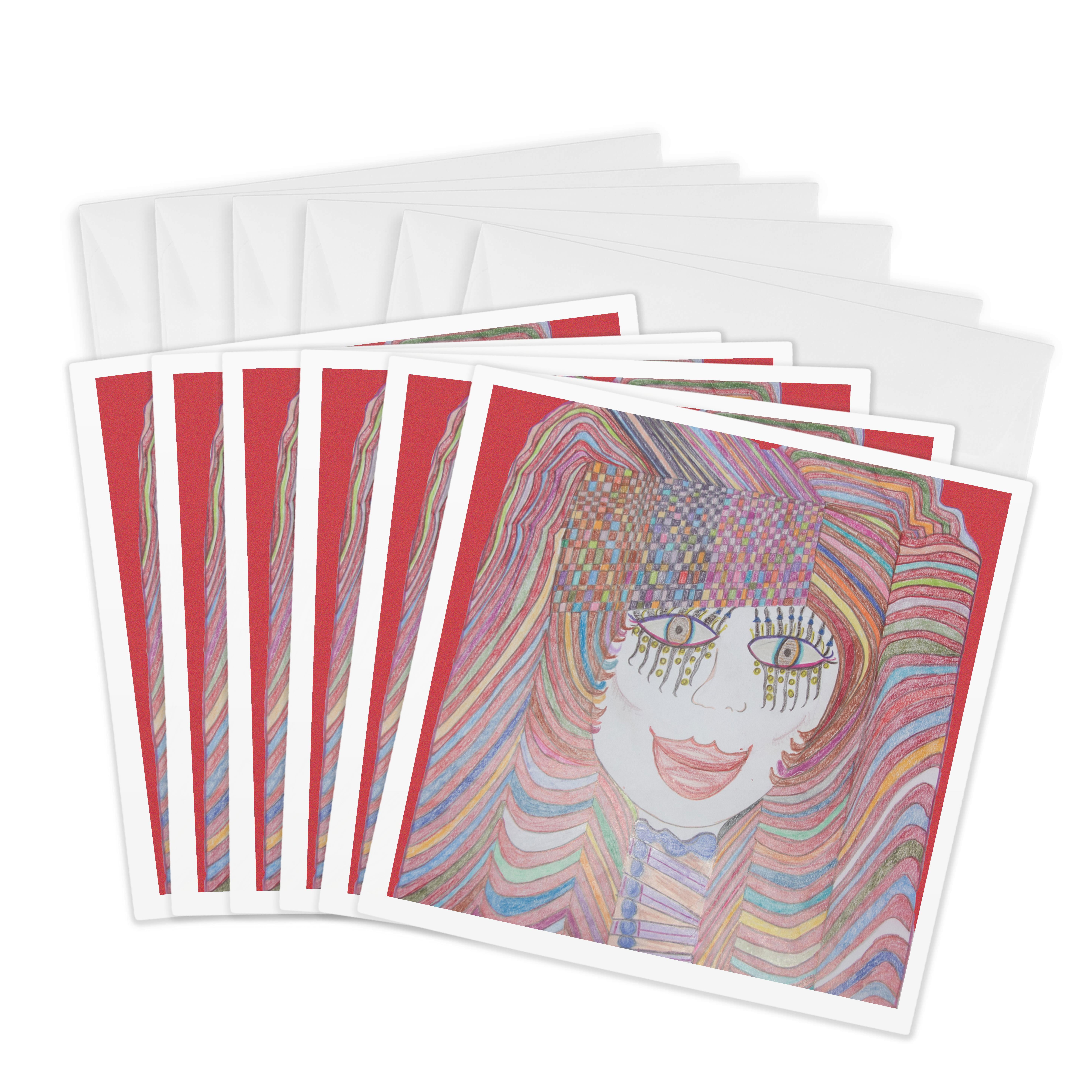 3drose, a Devilish Looking Girl on a Red Background with Lines for Hair ...