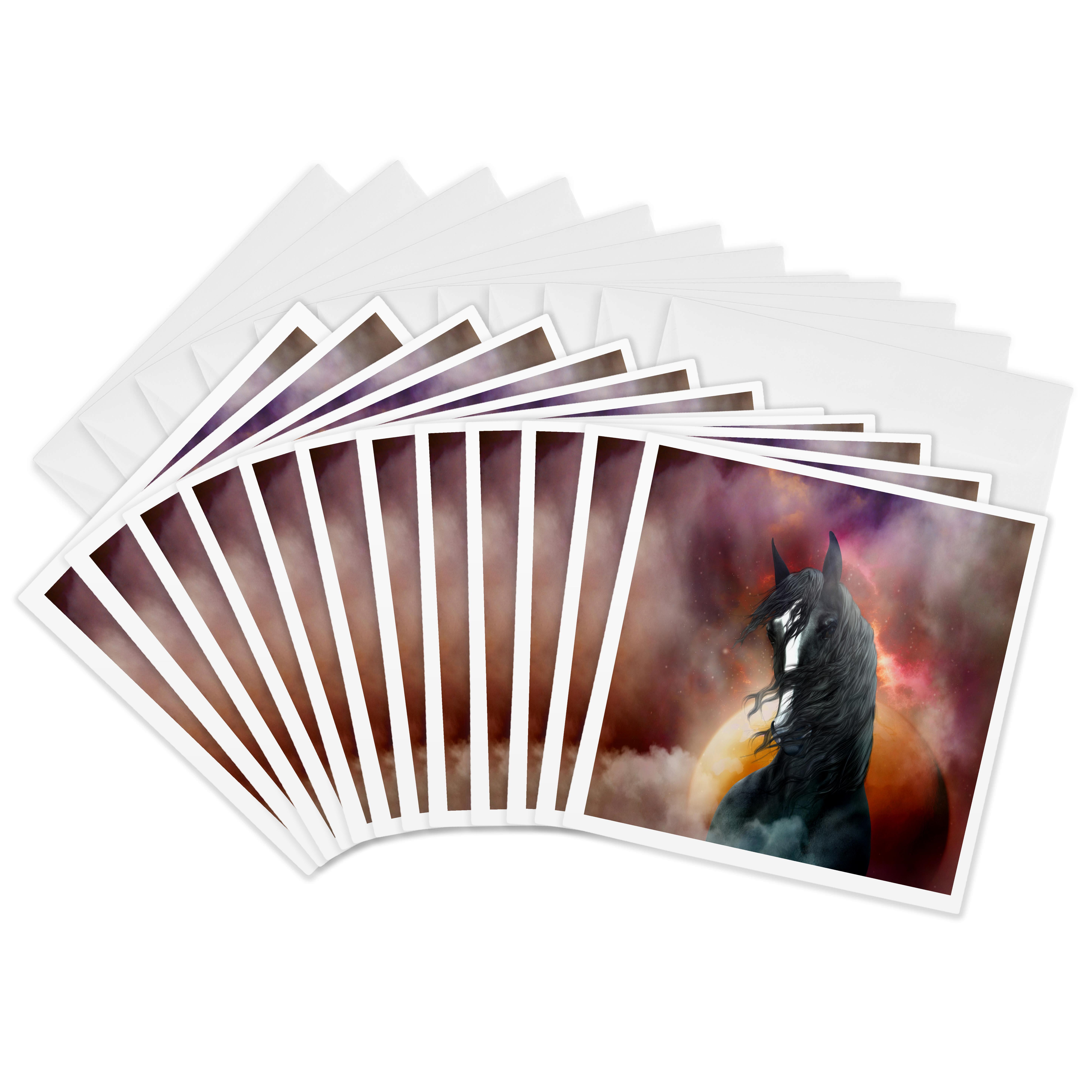 3drose, a Fantasy Shire Horse Portrait on a Colorful Space Background ...