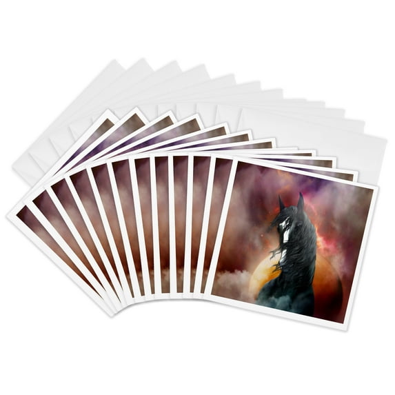 3drose, a Fantasy Shire Horse Portrait on a Colorful Space Background ...