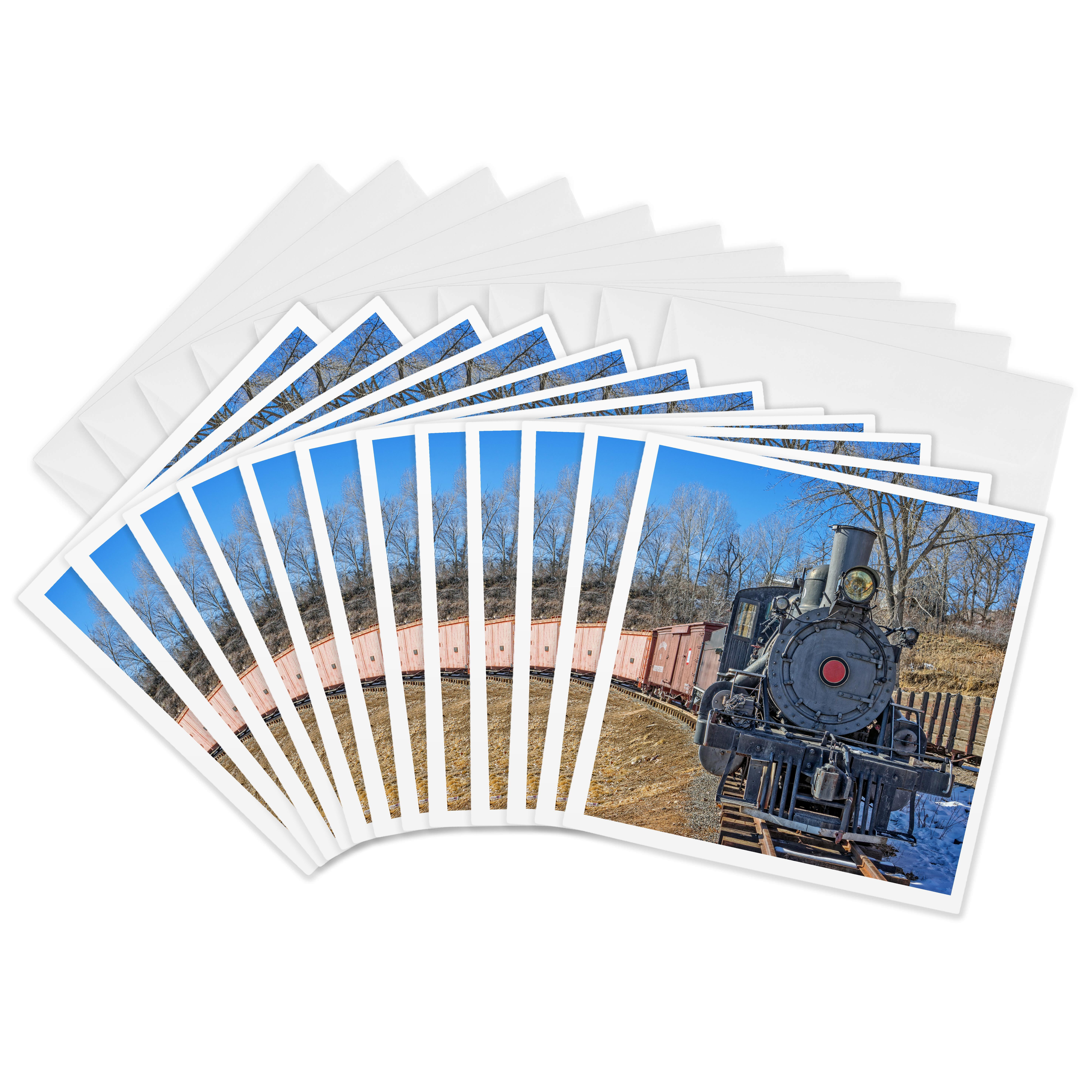 3drose, a Grand Old Steam Locomotive, 12 Greeting Cards with Envelopes ...