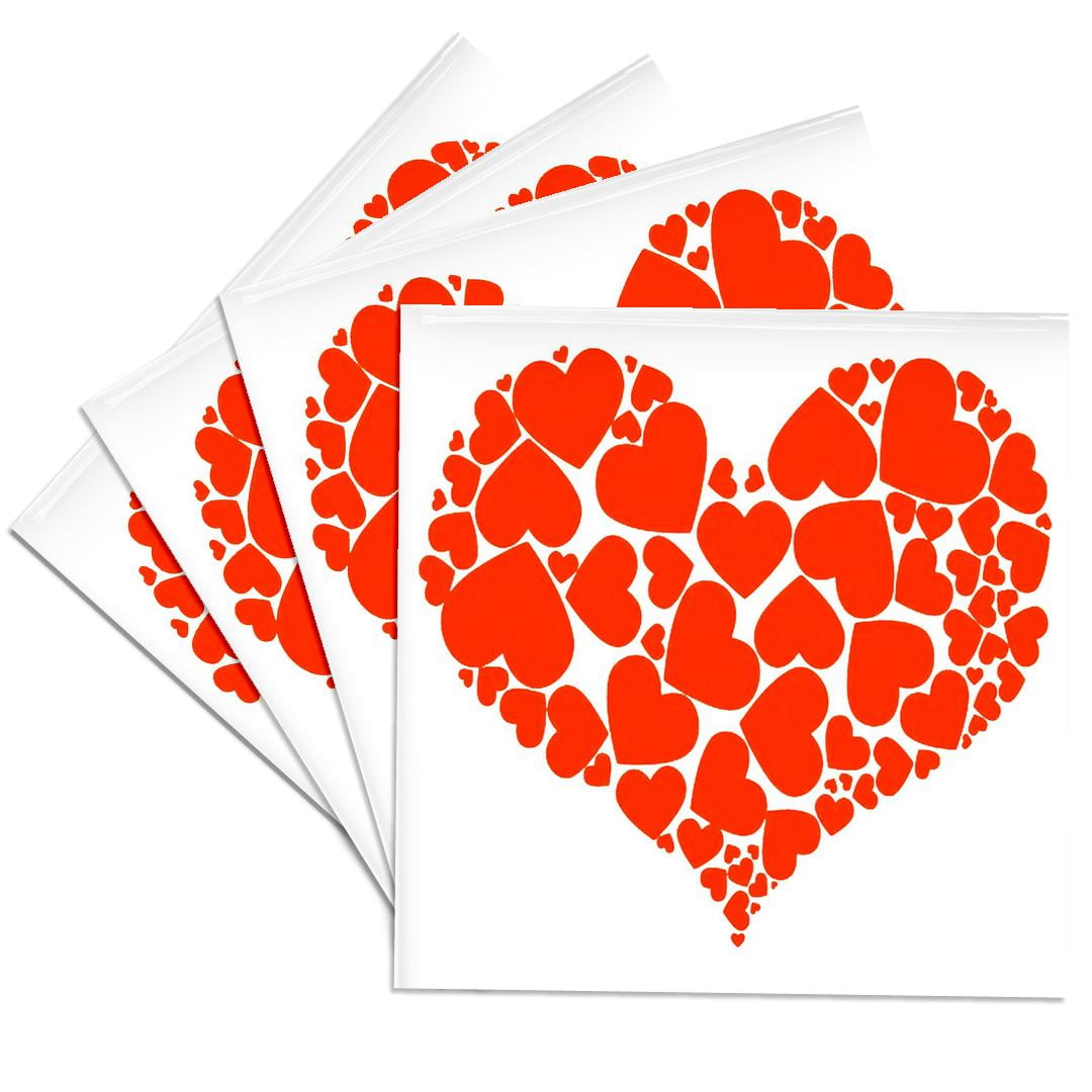 3drose, a Heart Full of Love Red Valentine Hearts Within a Heart, Set ...