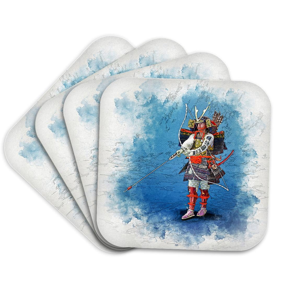 3drose, a Kibamusha Samurai Archer Preparing to Draw a Bow, Set of 4 ...
