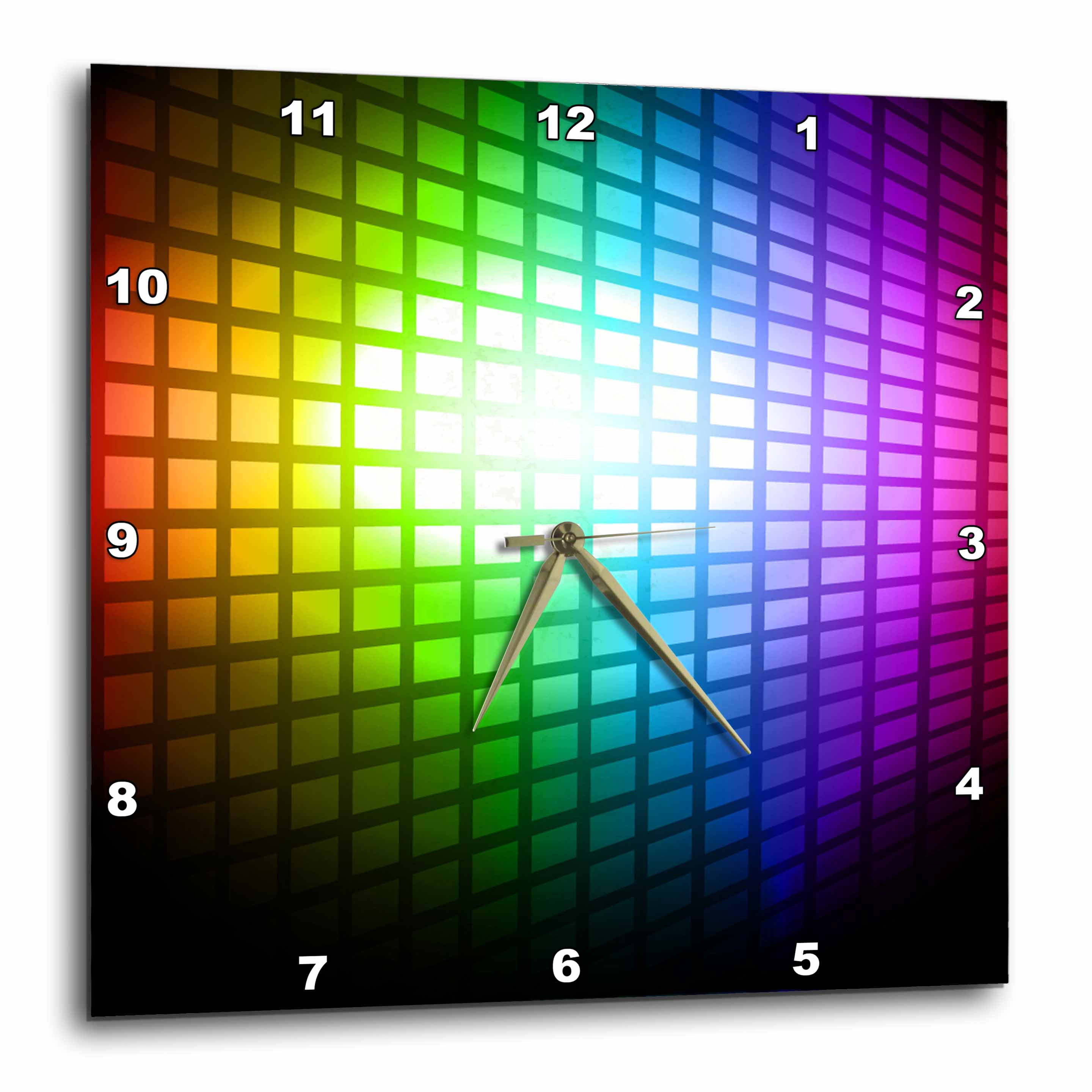3drose, a Lit Digital Squares Pattern in a Rainbow of Colors, 10x10 ...