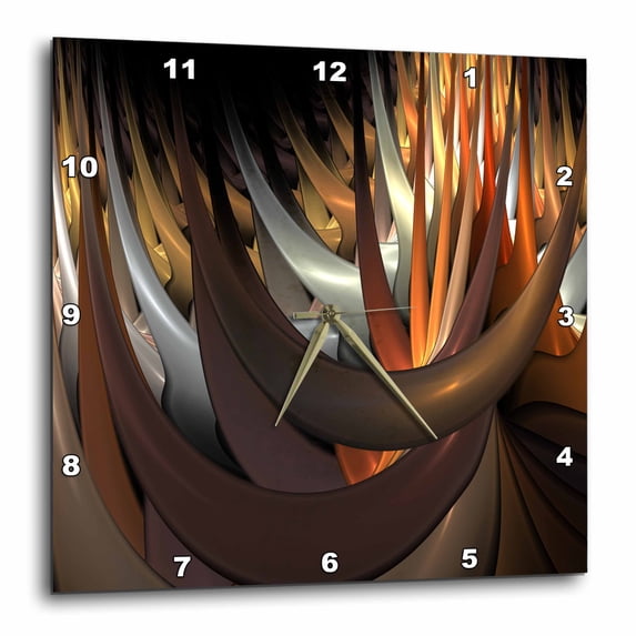 3drose, a Modern Brown Spike Abstract Fractal, 13x13 Wall Clock ...