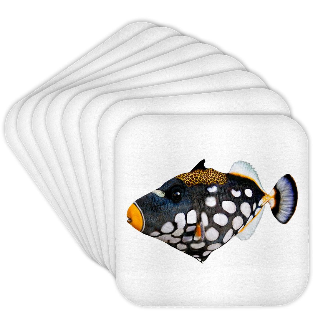 3drose, a Multi Colored Saltwater Clown Triggerfish, Set of 8 Coasters ...
