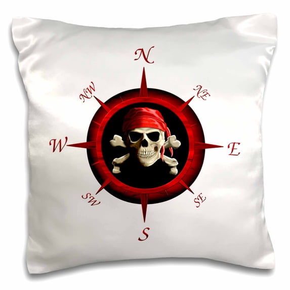 3drose, a Nautical Compass Rose with the Jolly Roger Pirate Skull in ...
