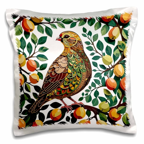 3drose, a Partridge in a Pear Tree Cut-out Stencil-style, 16x16 inch ...