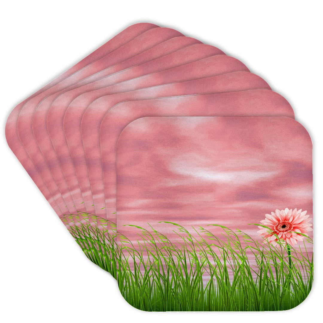 3drose, a Pretty Little Pink Flower on a Field in Front of a Pink Sky ...