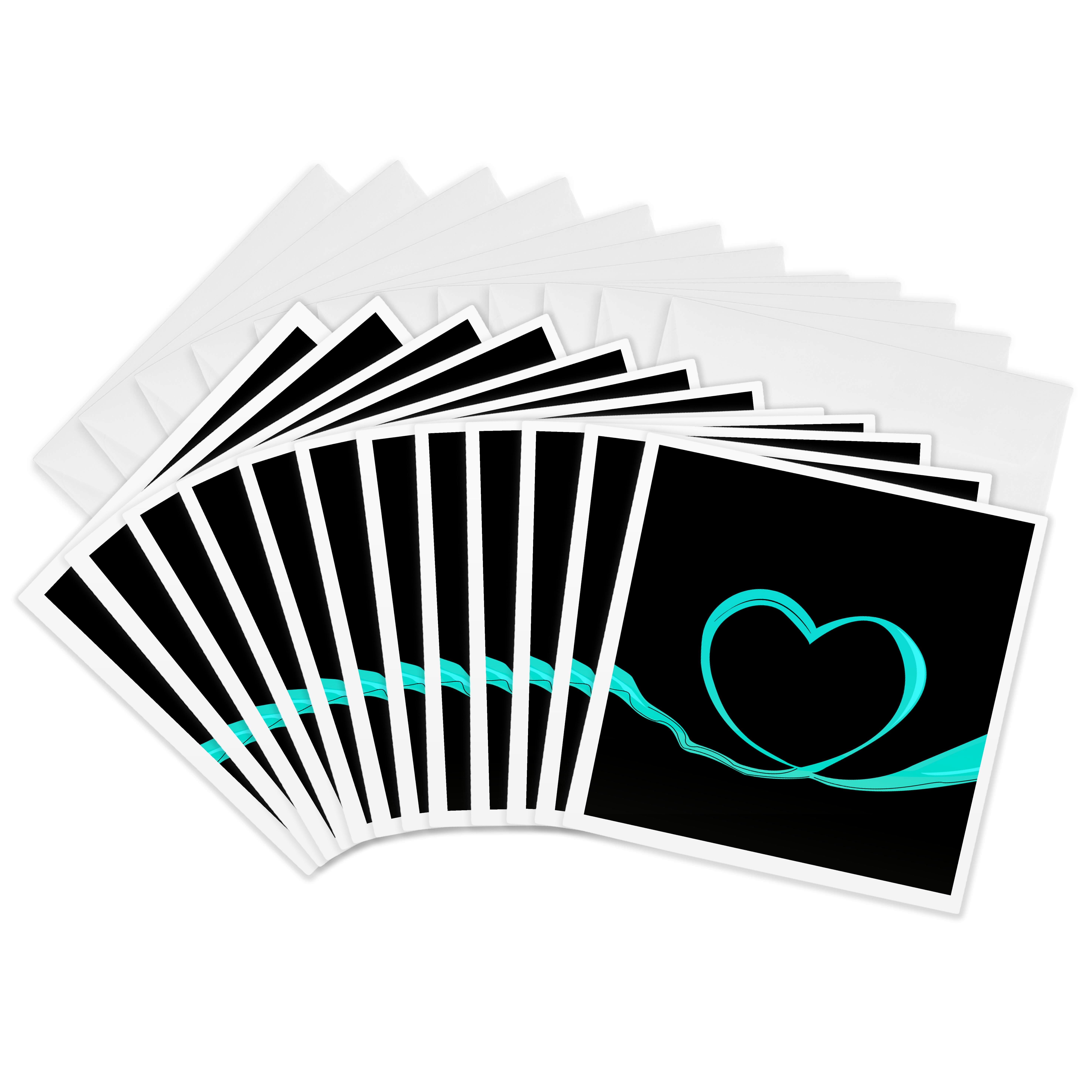 3drose, a Pretty Turquoise Swath of Fabric Shaped into a Heart, 12 ...