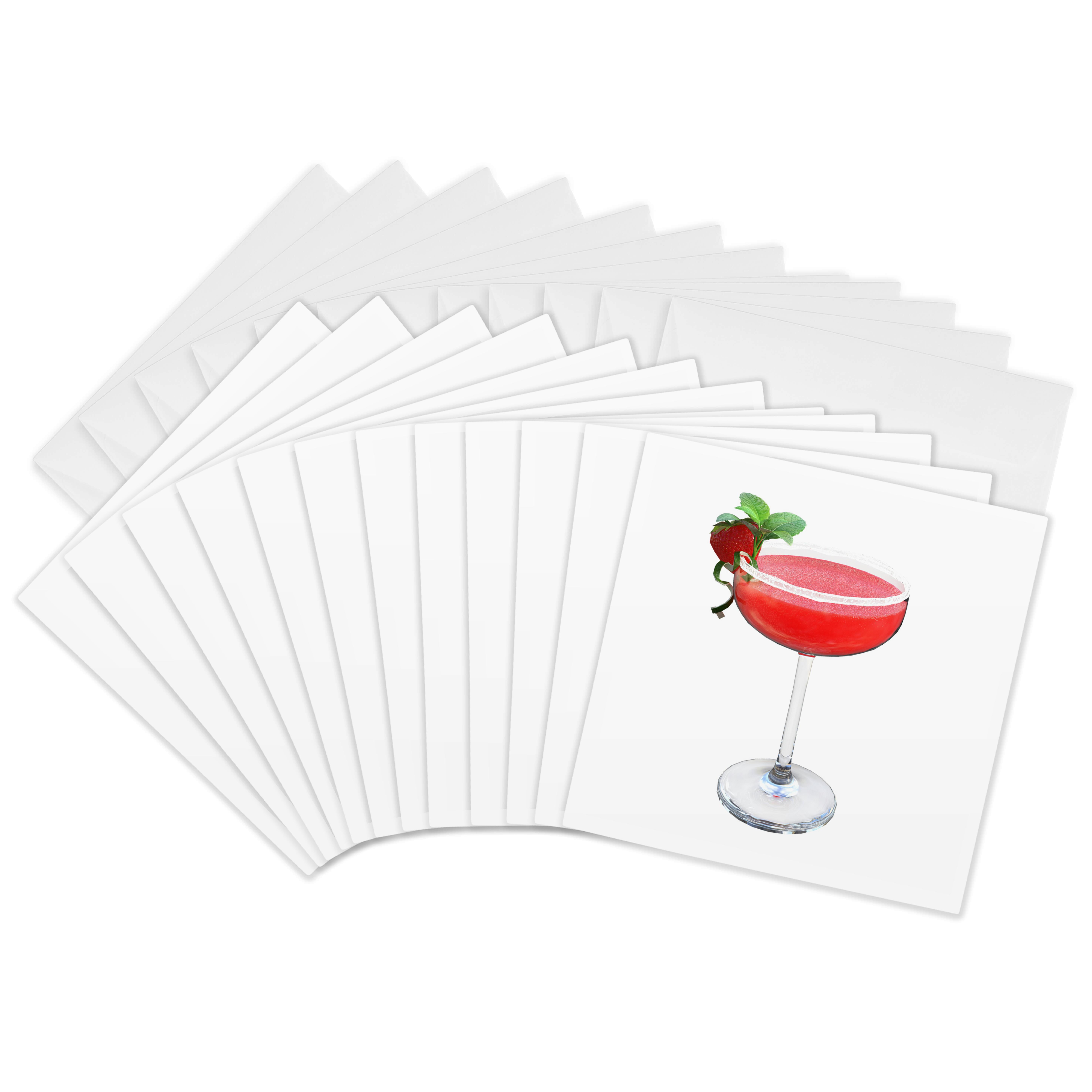 3drose, a Strawberry Daiquiri Alcoholic Drink, 12 Greeting Cards with ...