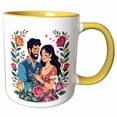3drose, a Young Couple in Love. Rose Flowers. Colorful Boho Art, Gift ...
