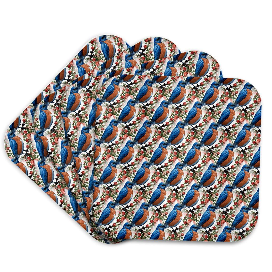 3drose, an Eastern Bluebird Surrounded by New York Roses Pattern, Set ...