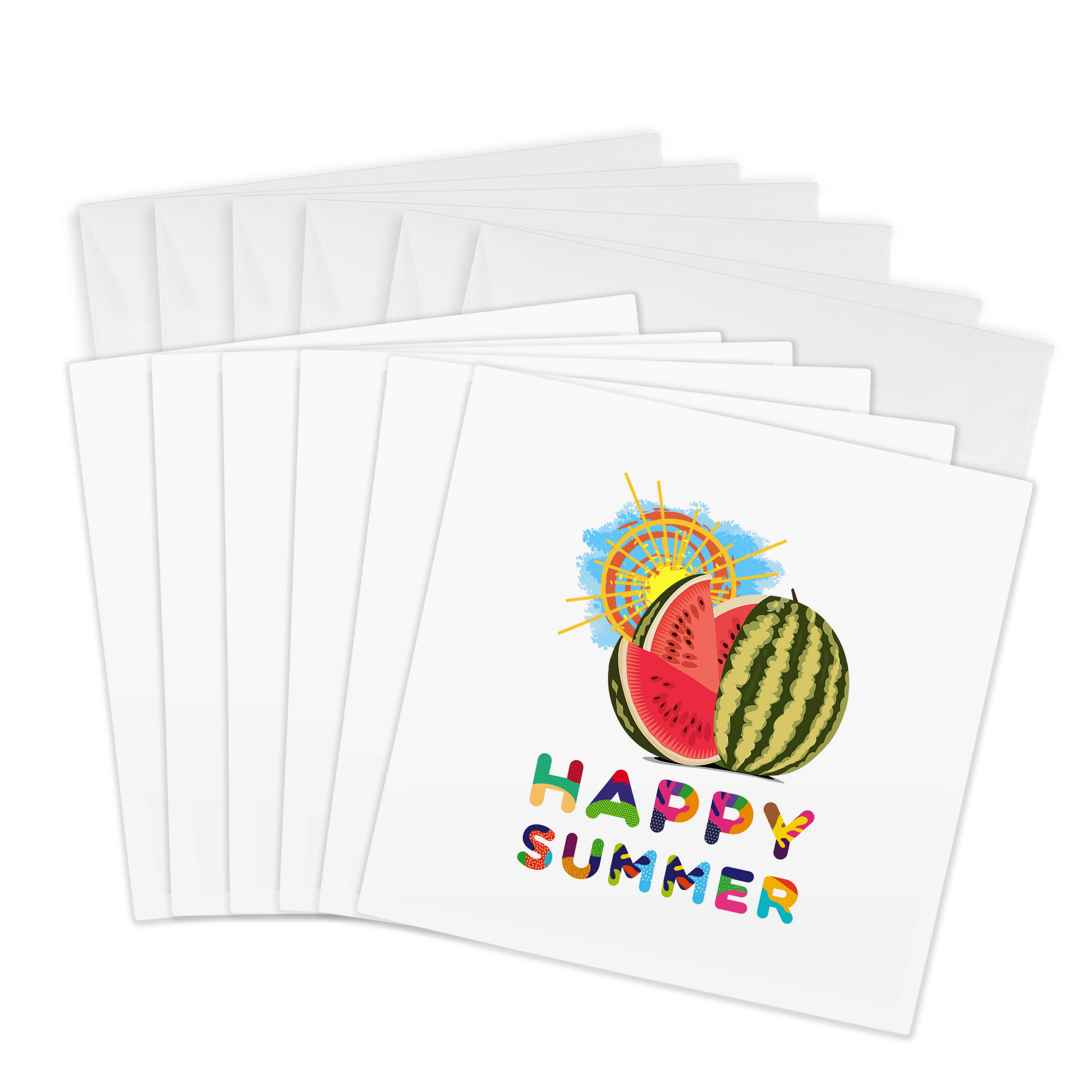 3drose, an Image of a Watermelon, Shining Sun and Blue Sky. Happy ...