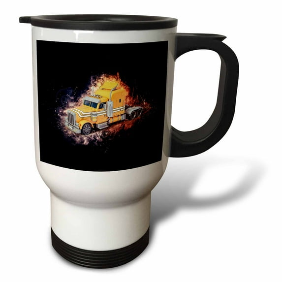 3drose, an Orange Semi Tractor Trailer Truck Finished in a Distinctive ...