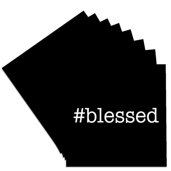 3drose, #blessed. White Lettering on Black Background., Set of 8 ...