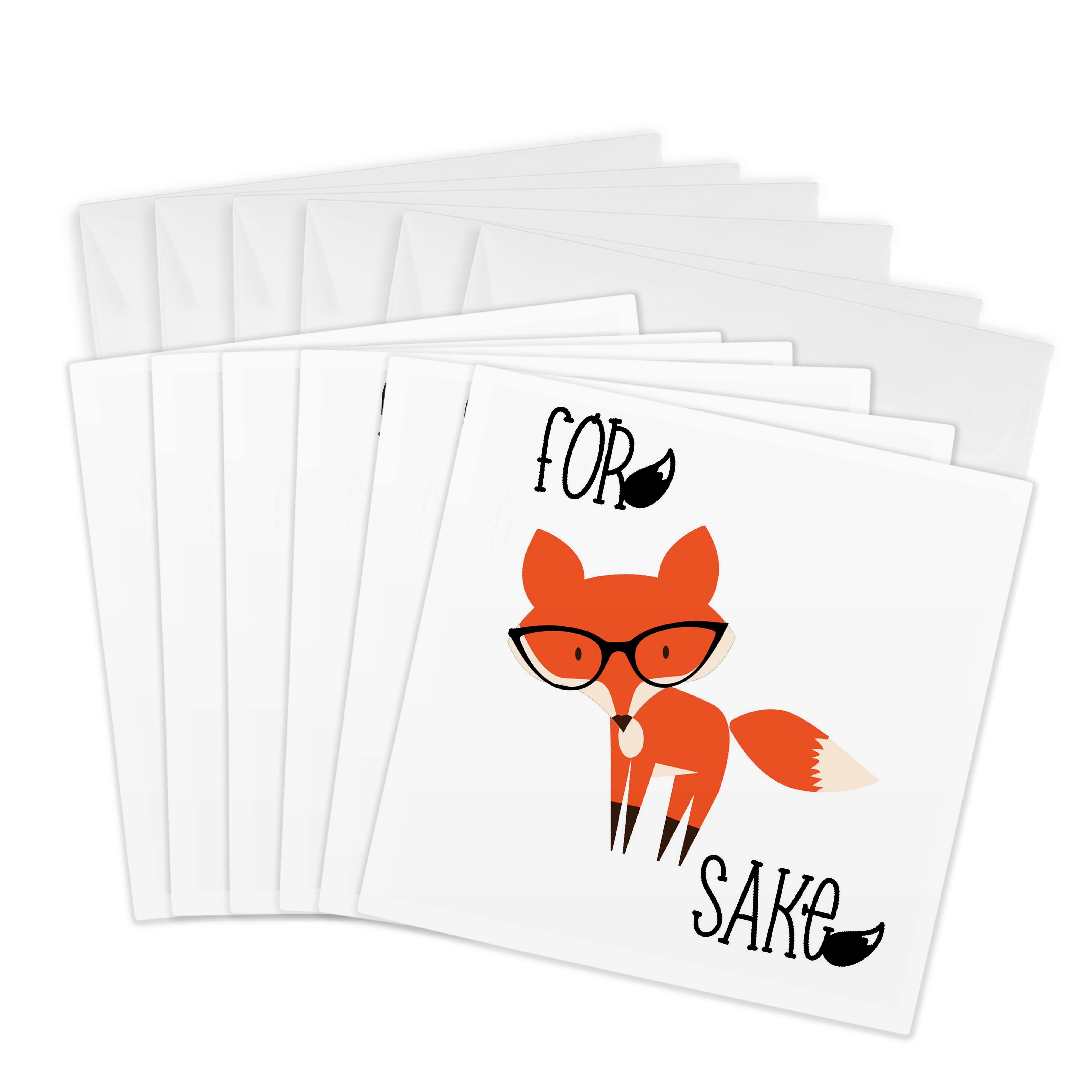 3drose, for Fox Sake, 6 Greeting Cards with Envelopes - Walmart.com