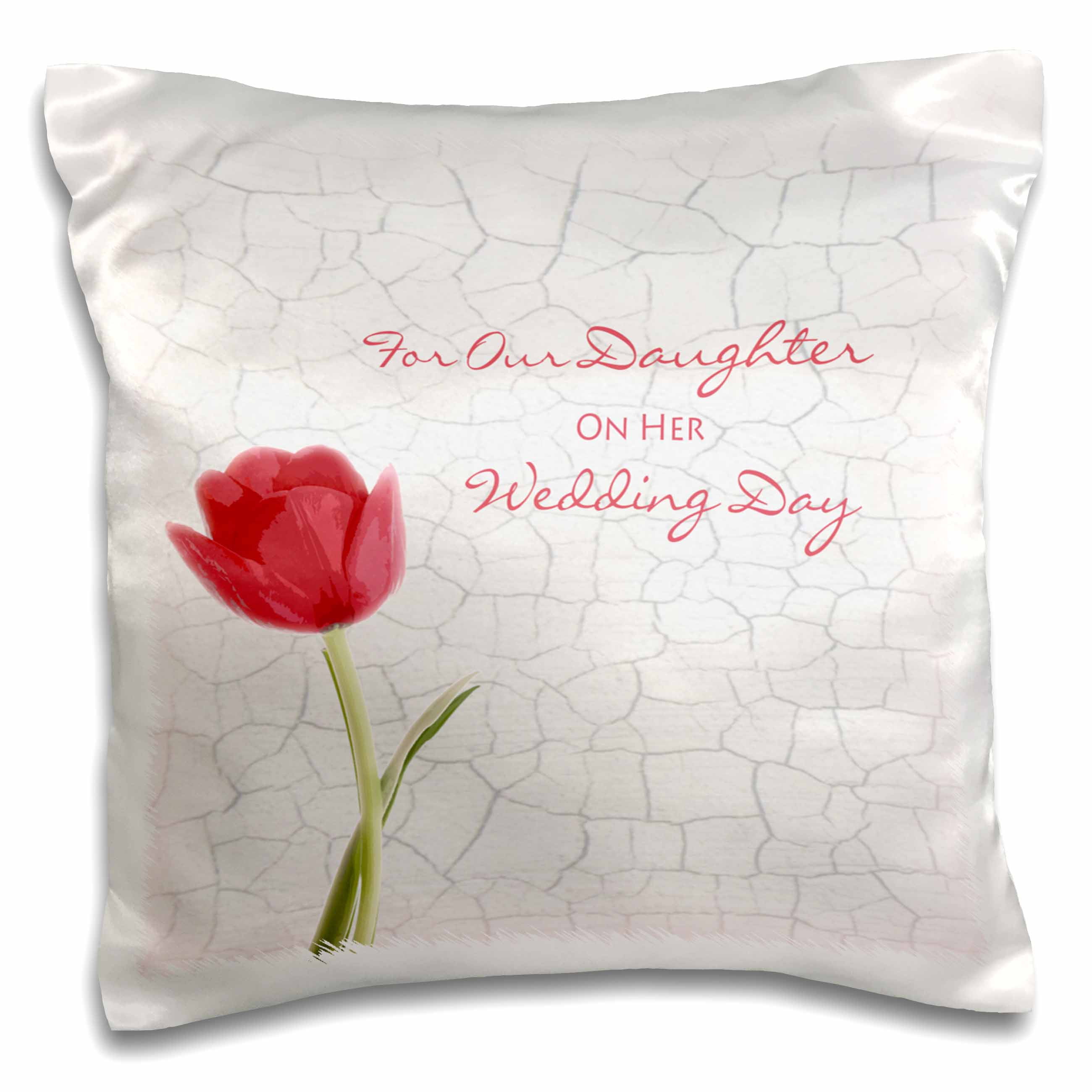 3drose, for Our Daughter on Her Wedding Day - Red Tulip, 16x16 inch ...