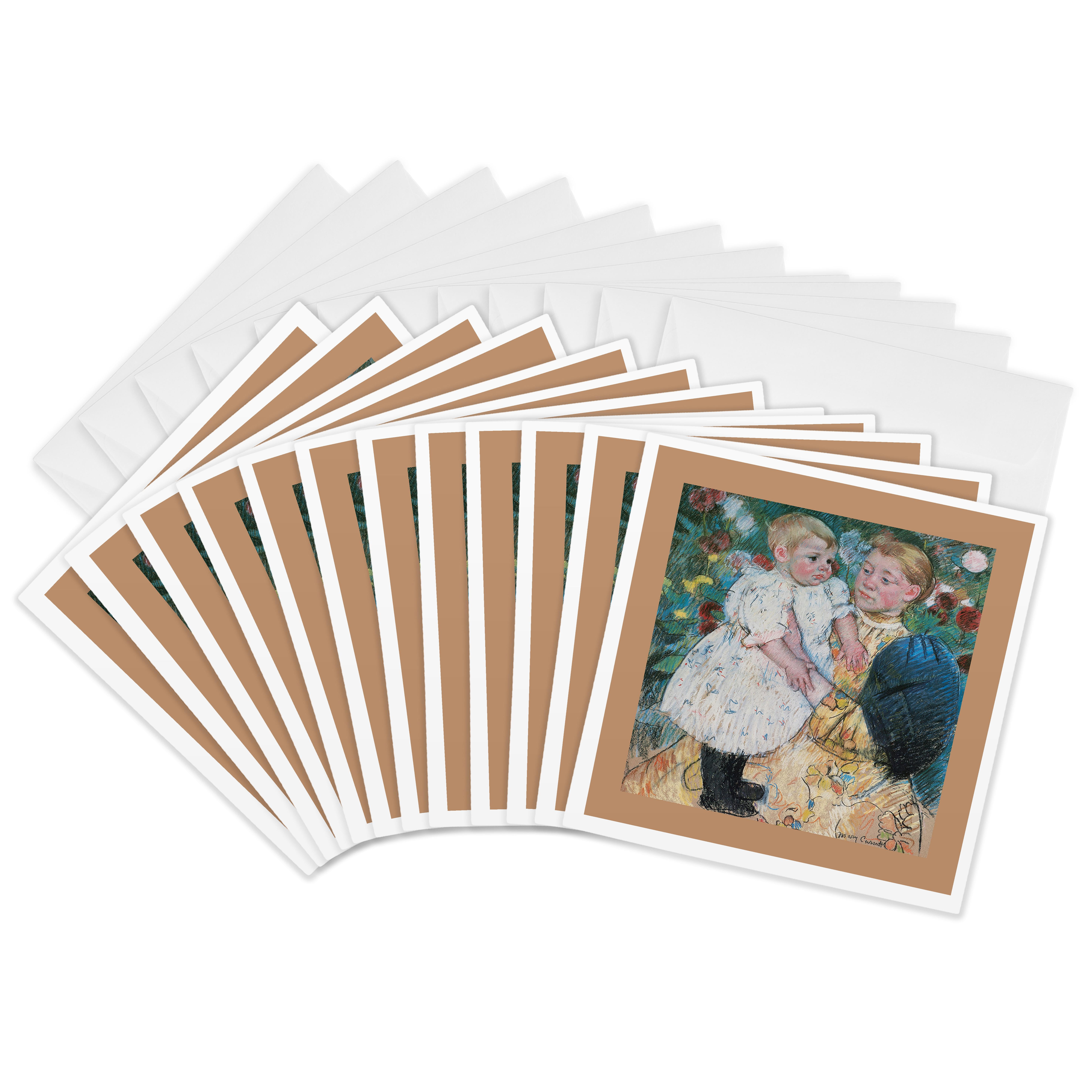 3drose, in the Garden, 1893 by Mary Cassatt, 12 Greeting Cards with ...