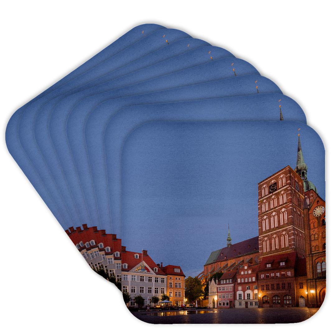 3drose, the Alte Markt, Saint Nicholas. Germany, Set of 8 Coasters ...