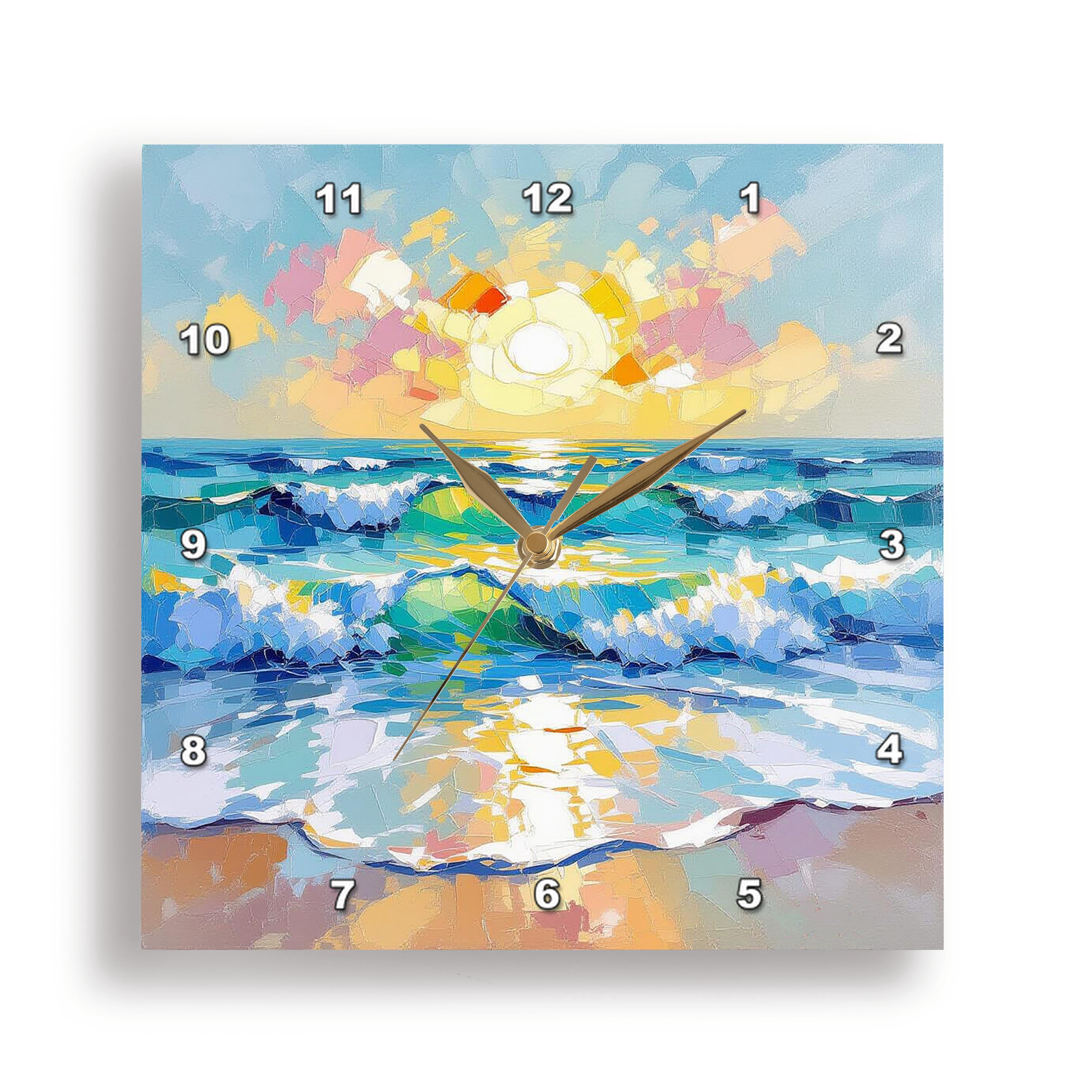3drose, the Beat of Waves on a Beach at Sunset. Elegant Art Gift ...
