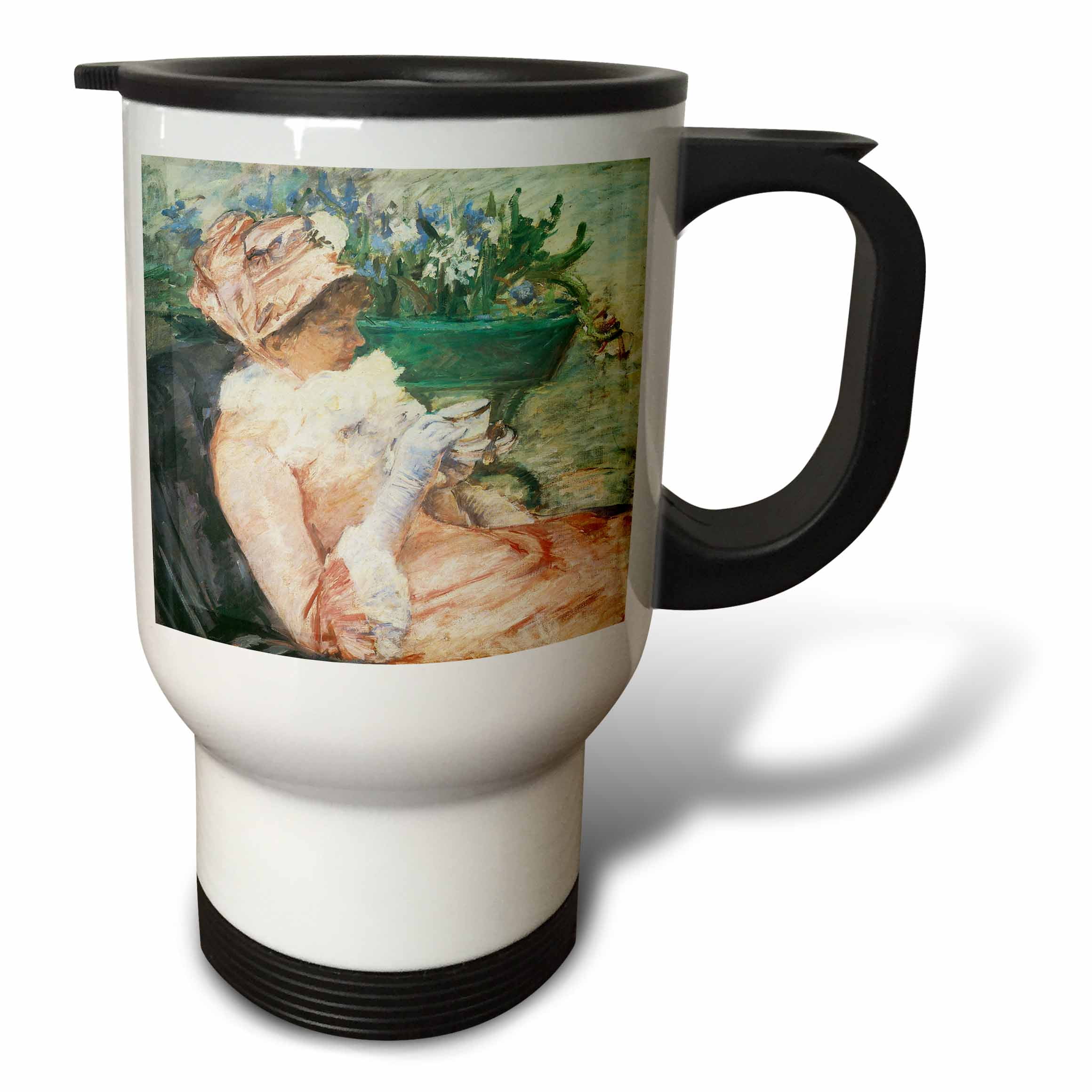 3drose, the Cup of Tea by Mary Cassatt, 14oz Stainless Steel Travel Mug ...