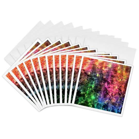 3drose, the End of the Rainbow Bizarre Abstract Art, 12 Greeting Cards ...