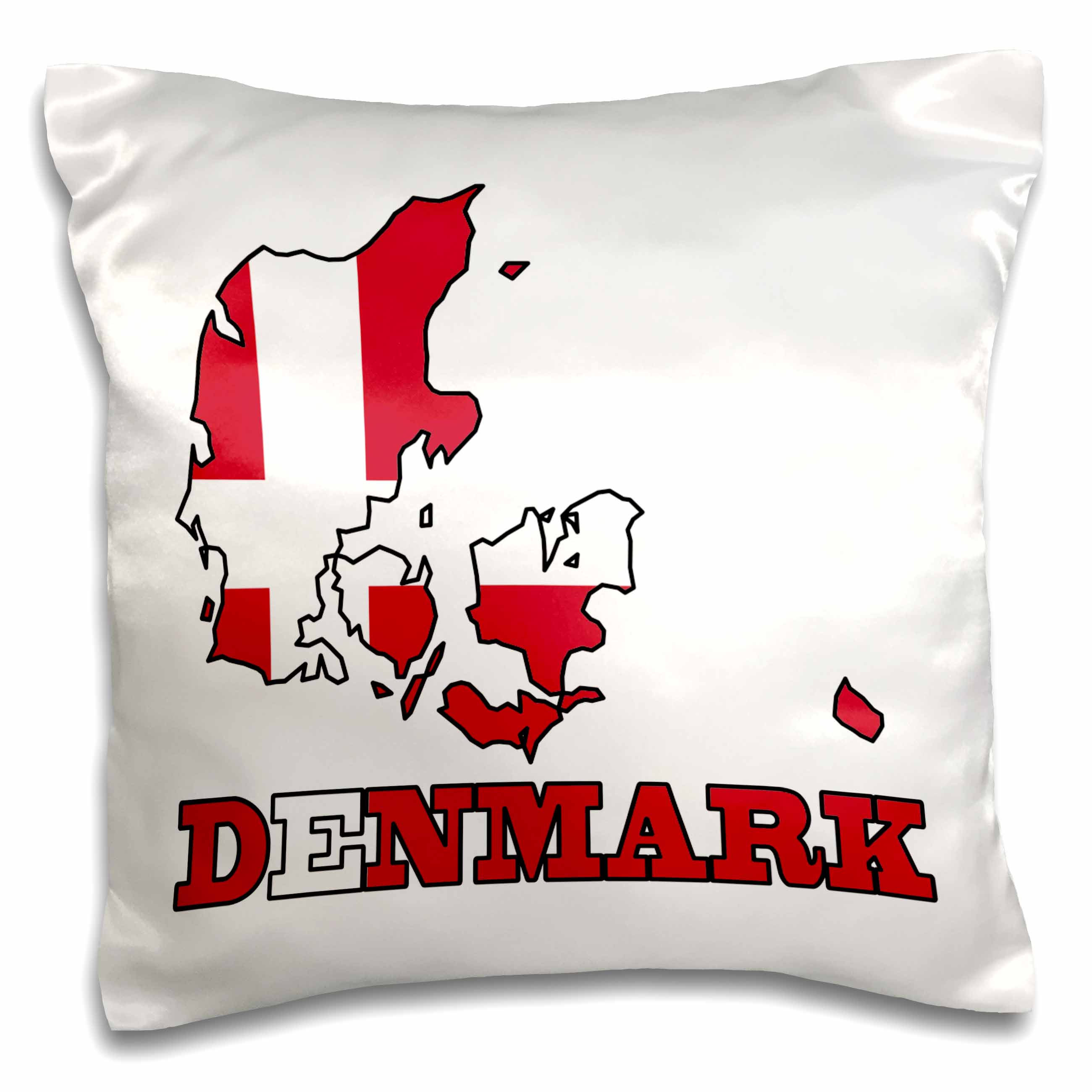 3drose, the Flag of Denmark in the Outline Map of the Country and Name ...