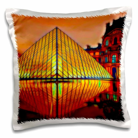 3drose, the Louvre Image of Light Infused Painting, 16x16 inch Pillow ...