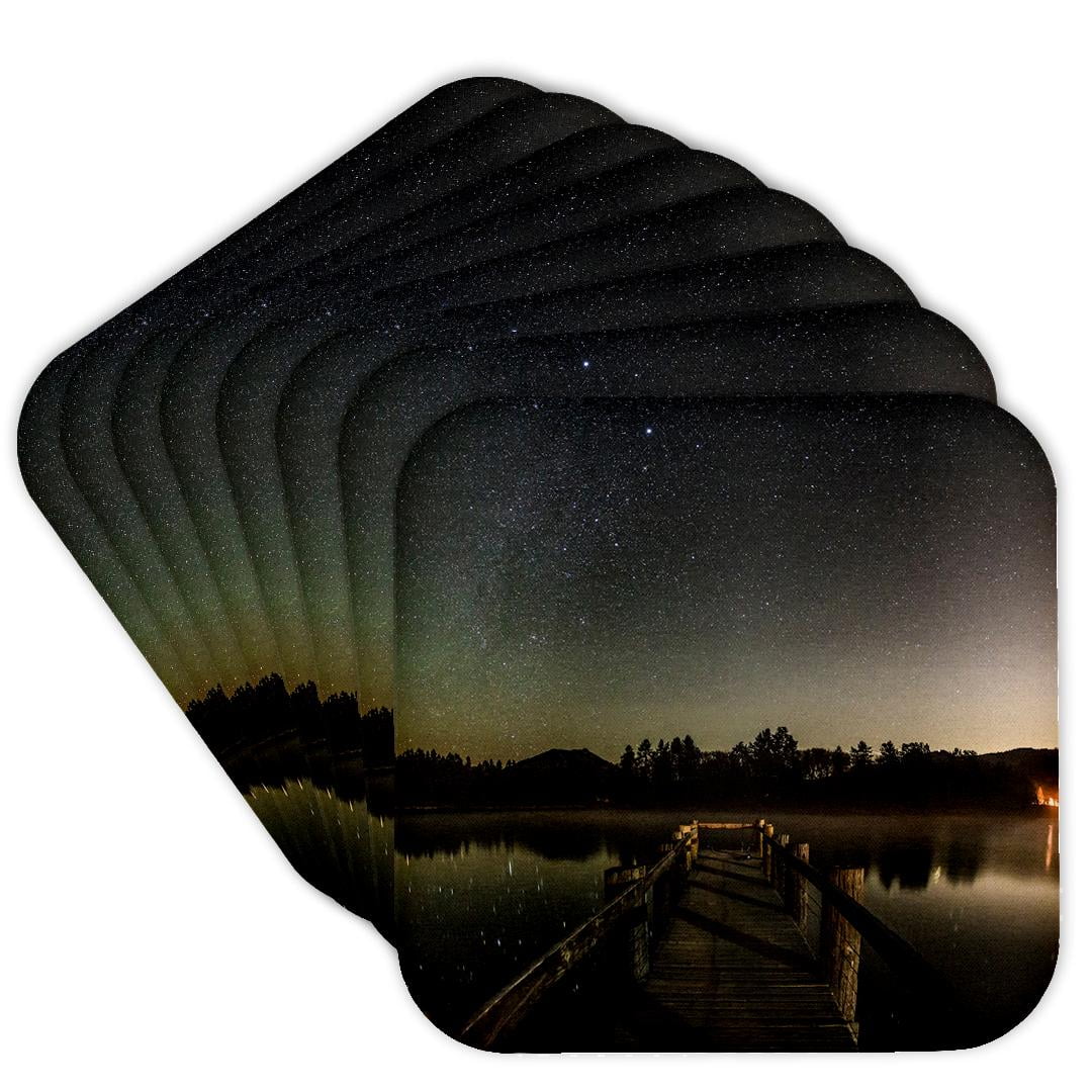 3drose, the Milky Way Galaxy over Lake Cuyamaca, Set of 8 Coasters ...