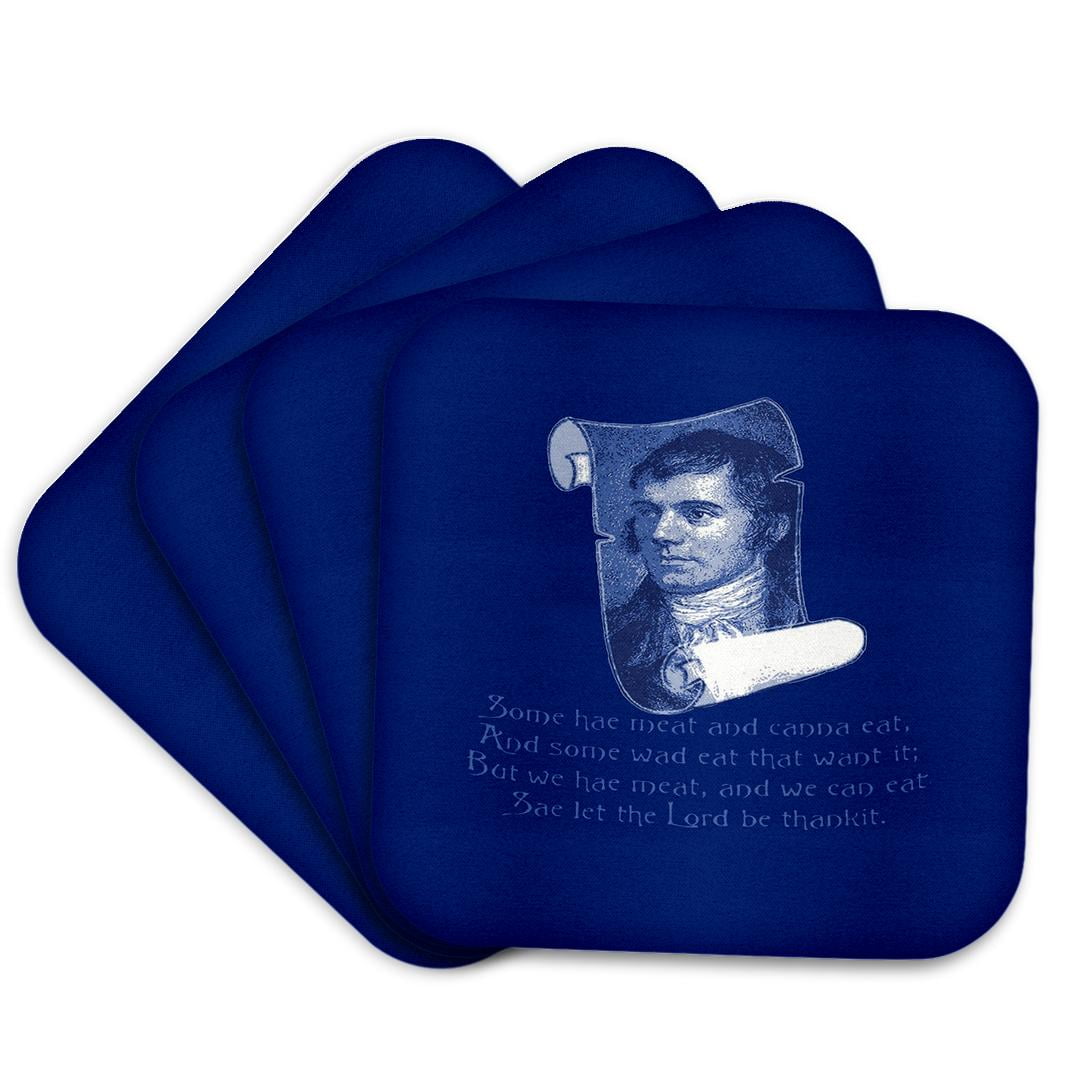 3drose, the Selkirk Grace Burns Night Supper Prayer in Blue, Set of 4 Coasters - Cork - Walmart.com