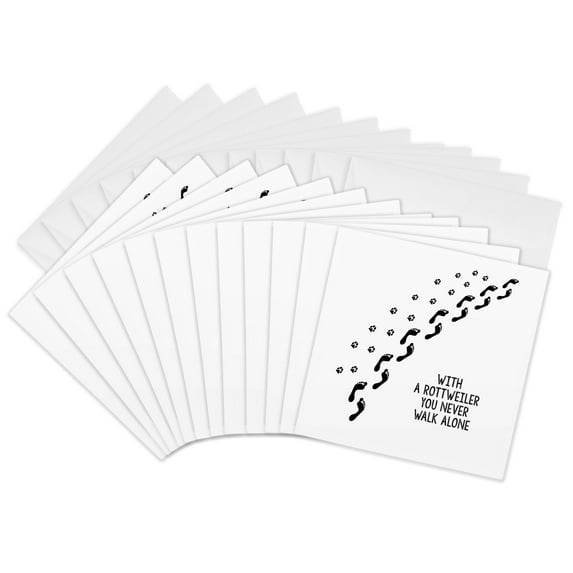 3drose, with a Rottweiler You Never Walk Alone Foot and Paw Prints, 12 ...