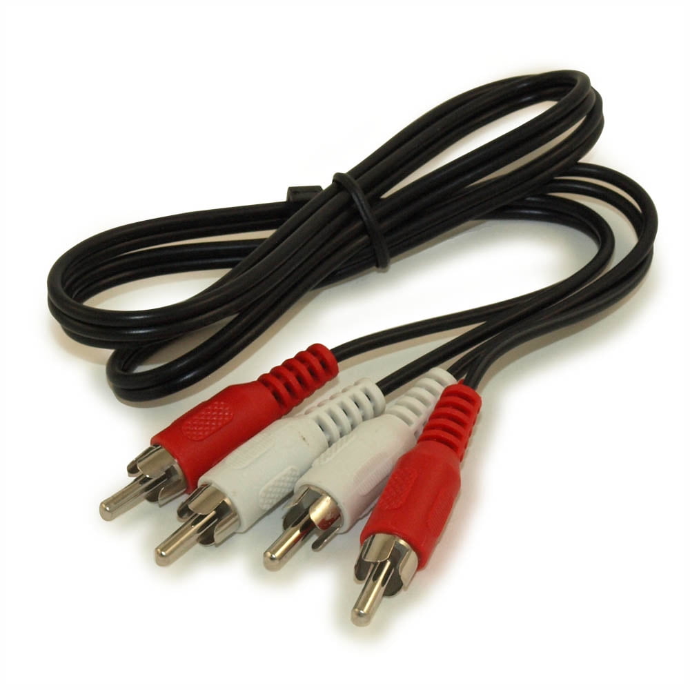 3ft 2 Wire RCA Audio Cables, Male/Male (General Duty) - Walmart.com