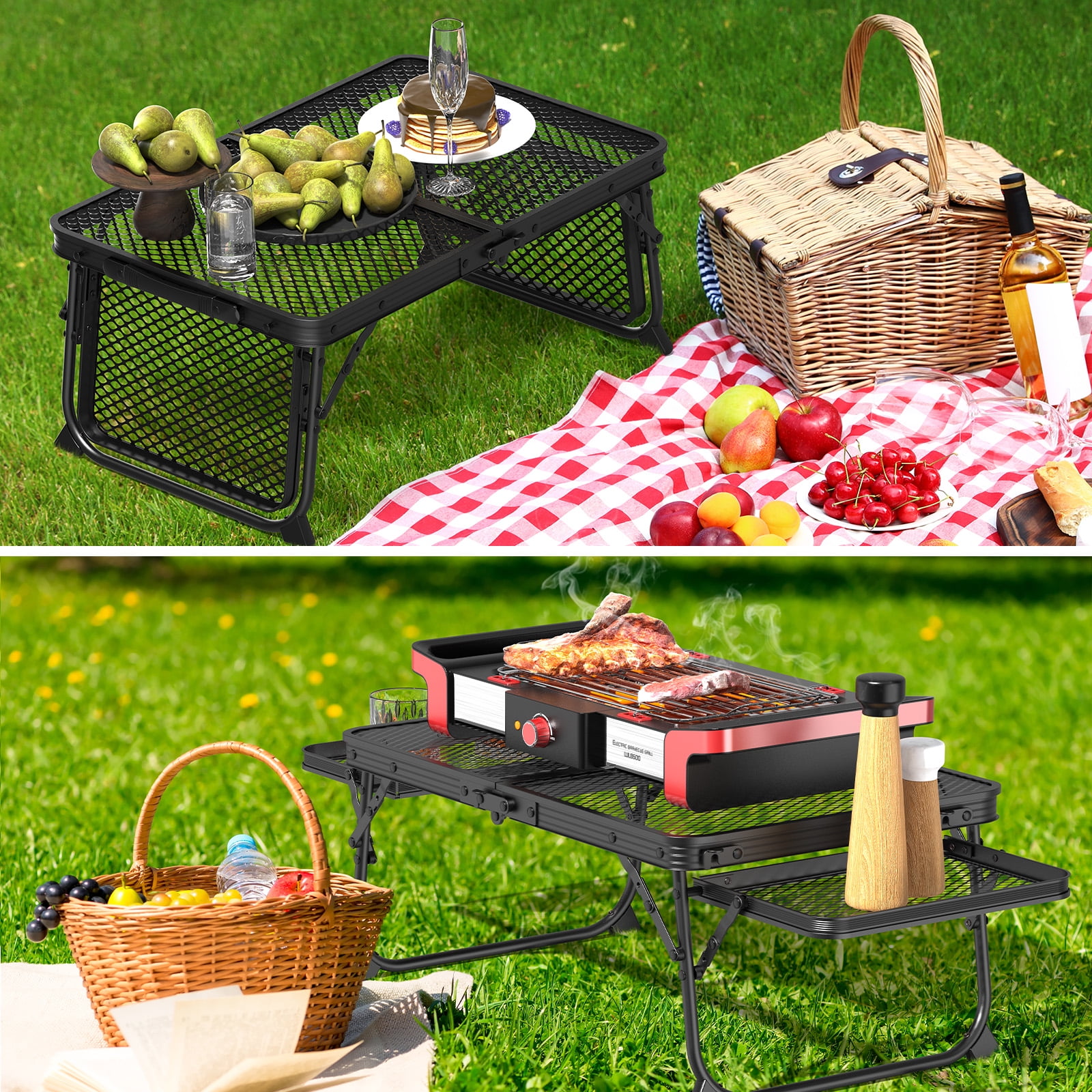 ‌3ft Aluminum Folding Table - Portable Outdoor Picnic Table for Camping ...