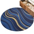 3ft Area Rug,Abstracts Yellow Blue Lines Washable Large Rugs Soft Non ...