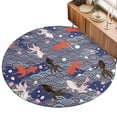 3ft Area Rug,Black Red Pink Goldfish Washable Large Rugs Soft Non-Slip ...