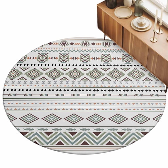 3ft Area Rug,Boho Ethnic Geometric Texture Washable Large Rugs Soft Non ...