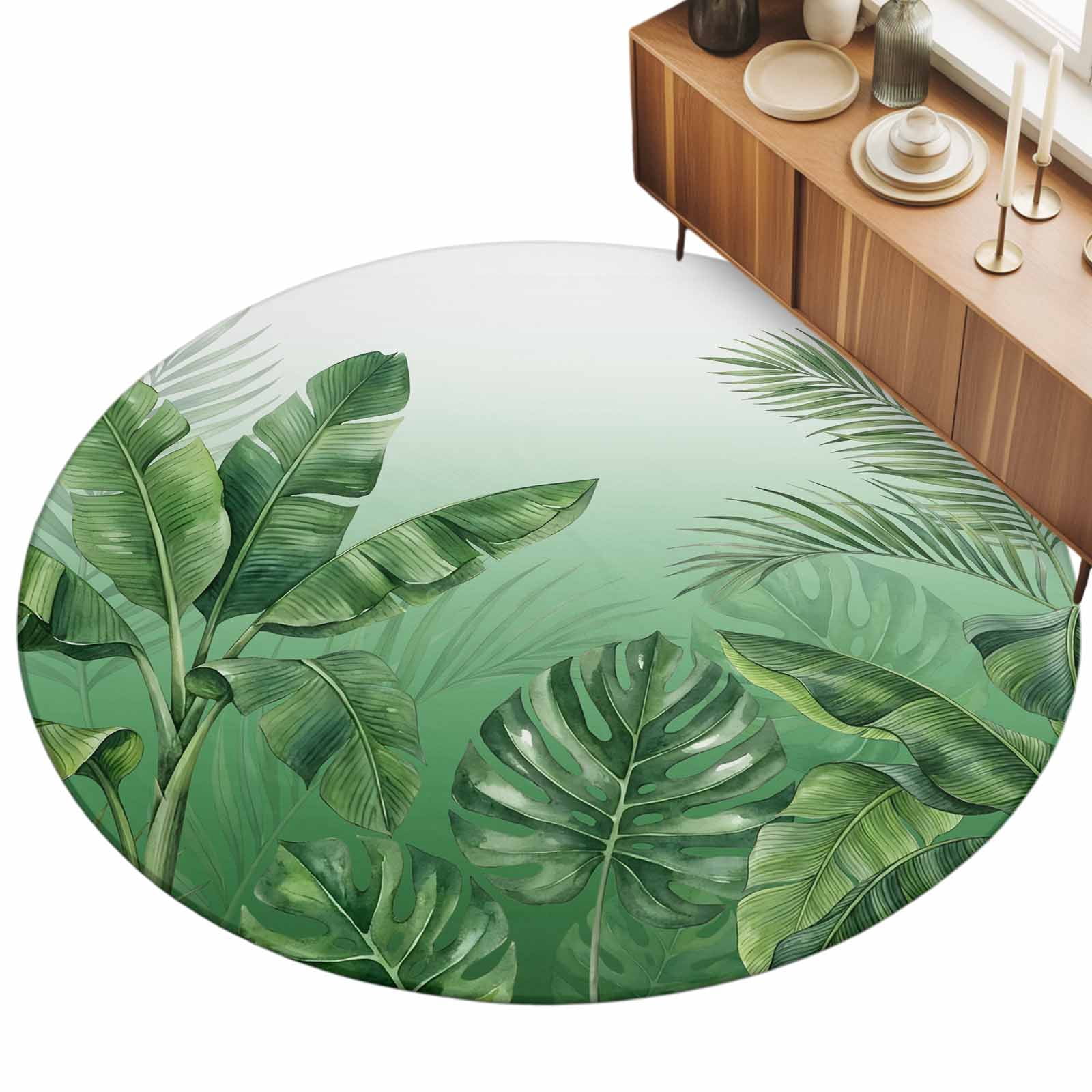 3ft Area Rug,Botanical Rainforest Plants Washable Large Rugs Soft Non ...