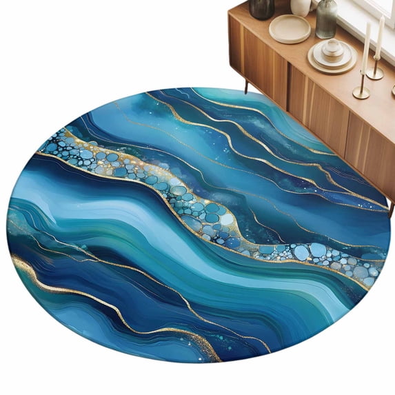 3ft Area Rug,Cartoon Marble Texture Wave Bubble Washable Large Rugs ...