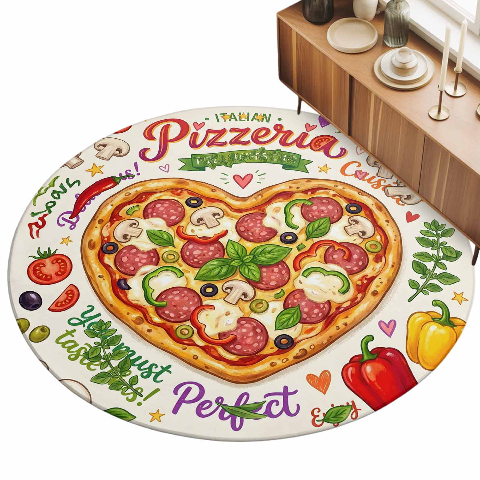 3ft Area Rug,Cartoon Pizza Watercolor Graffiti Washable Large Rugs Soft ...