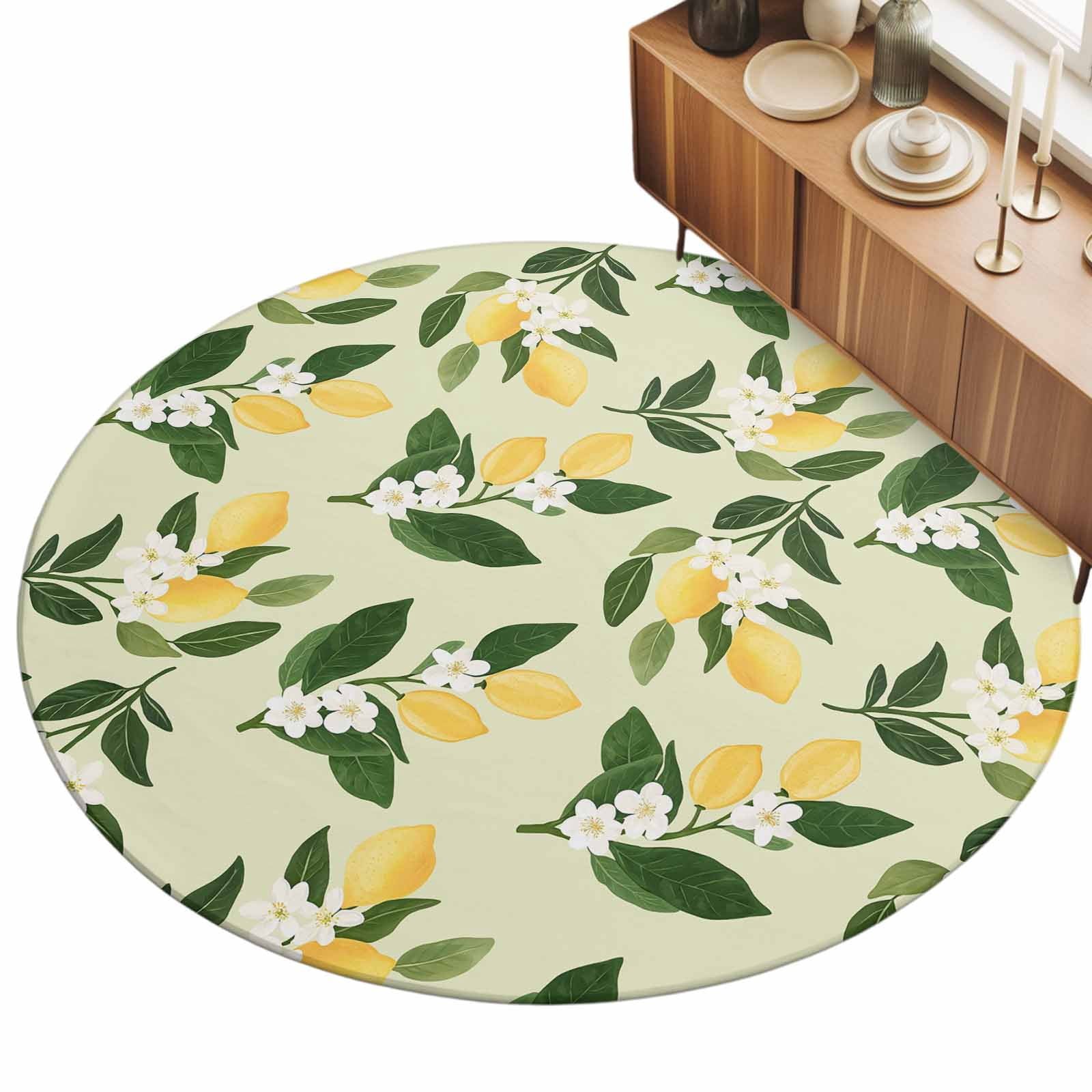 3ft Area Rug,Farmhouse Yellow Wild Flower Washable Large Rugs Soft Non ...