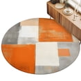 3ft Area Rug,Gray Orange Color Block Washable Large Rugs Soft Non-Slip ...