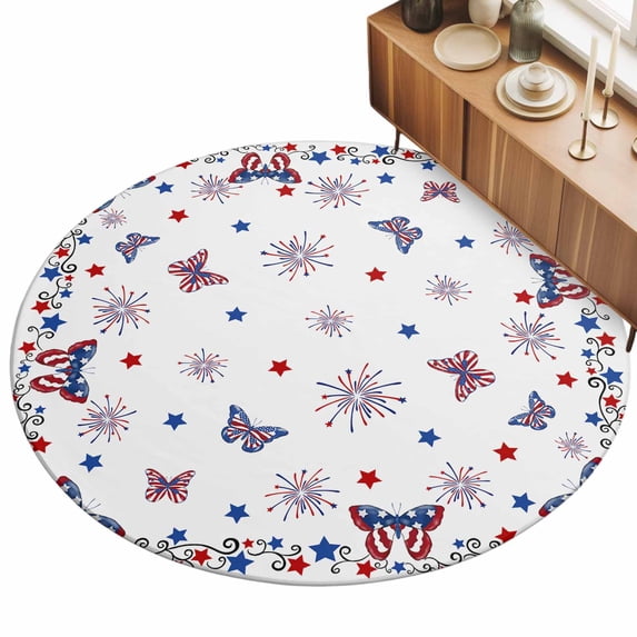 3ft Area Rug,Independence Day Butterfly Flag Washable Large Rugs Soft ...