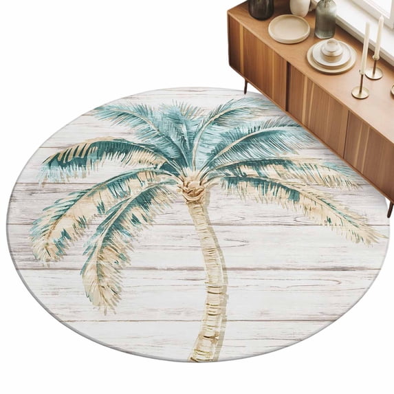 3ft Area Rug,Ocean Beach Coconut Tree Washable Large Rugs Soft Non-Slip ...